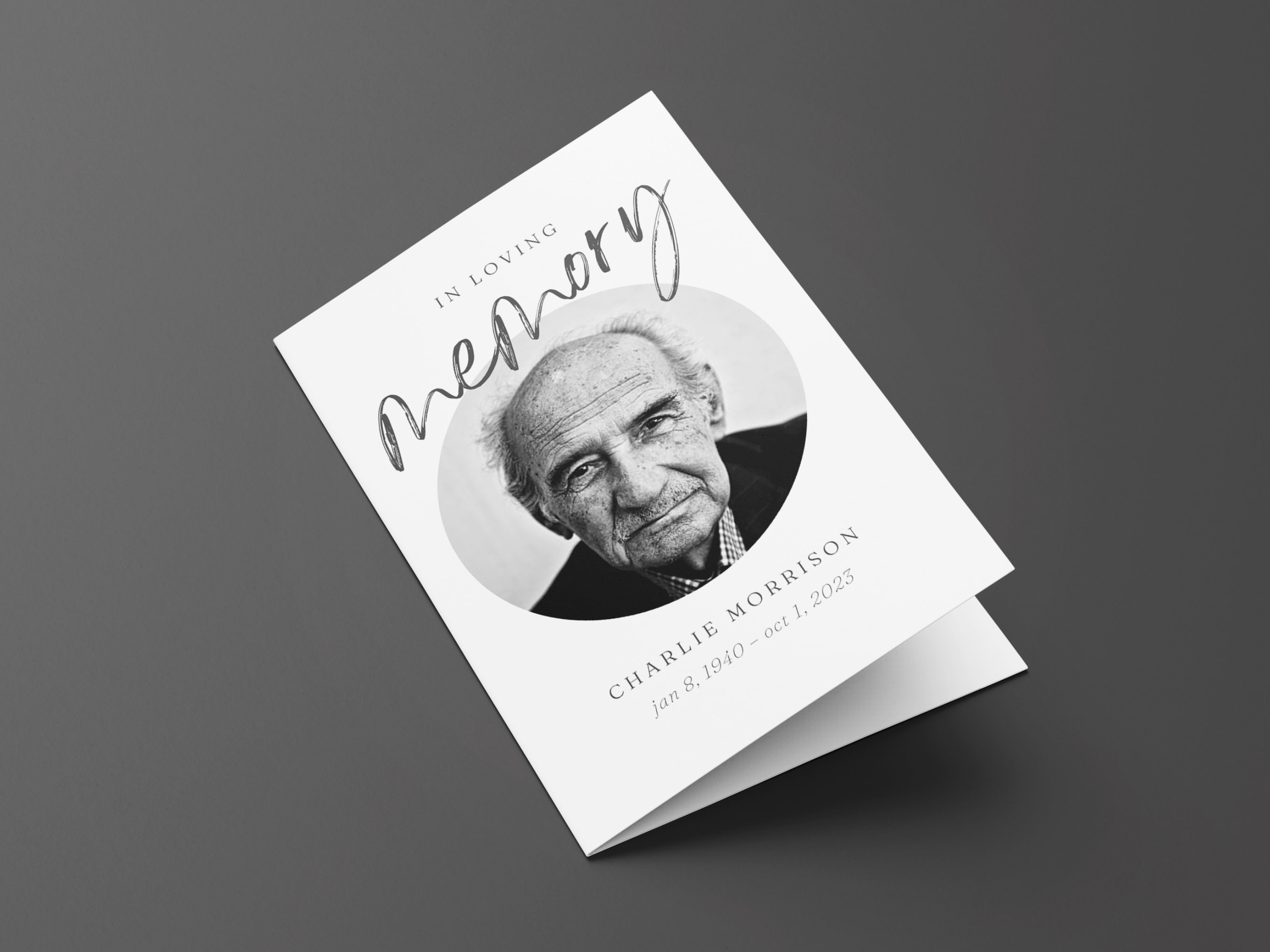 Funeral Program Template for Man Memorial Program Celebration of Life ...