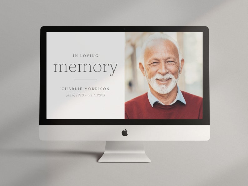 Funeral Slideshow Template for Man Memorial Service Video Canva ...