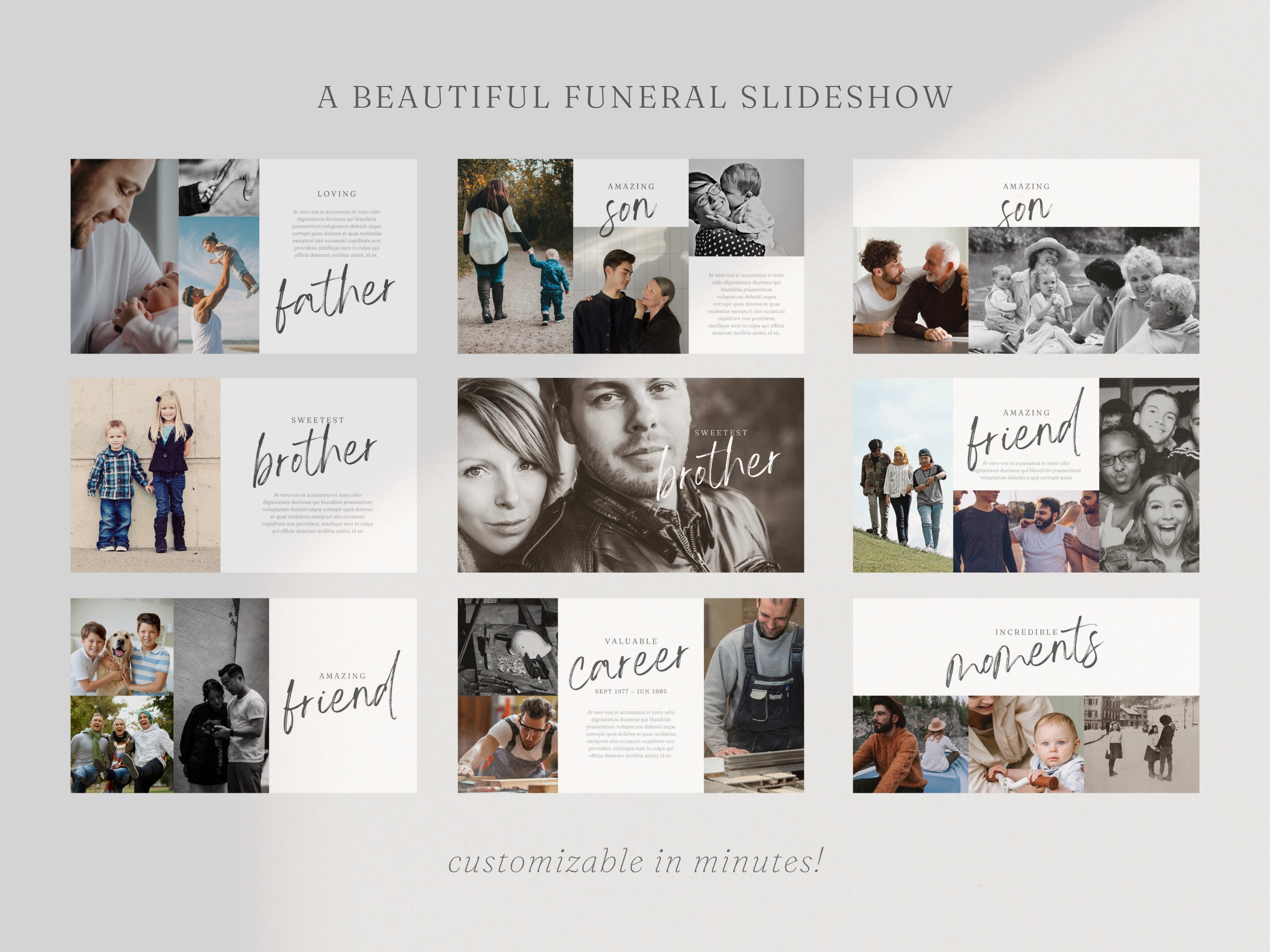 Funeral Slideshow Template Memorial Service Video Canva Celebration of ...