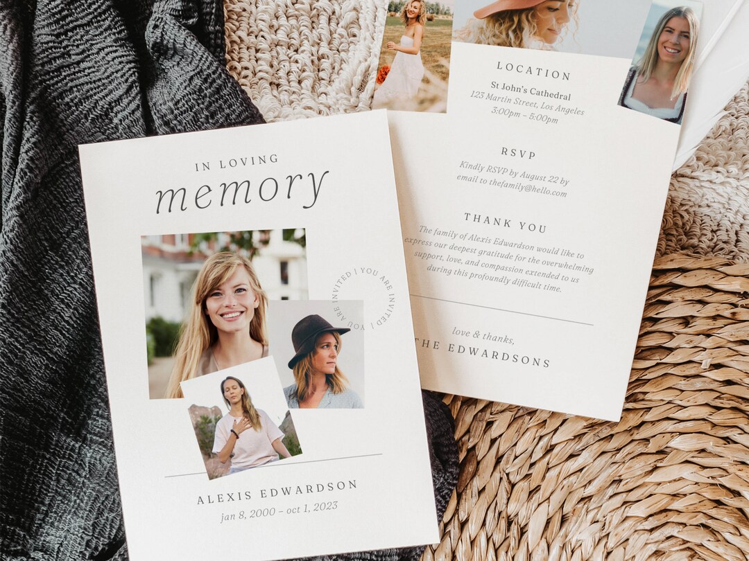 Funeral Program Template for Woman Canva | Feminine Funeral Program ...