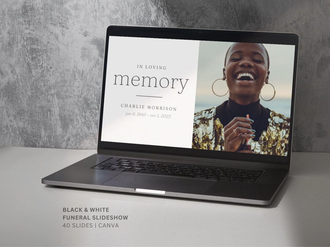 Funeral Slideshow Template | Memorial Presentation Canva | Celebration ...