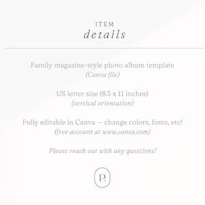 Family Photo Album Canva Template: Minimalist Magazine (digital) - Etsy