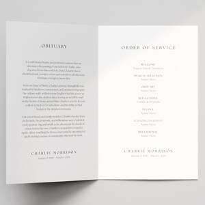 Editable Wildflower Floral Funeral Program | Spring Funeral Template ...