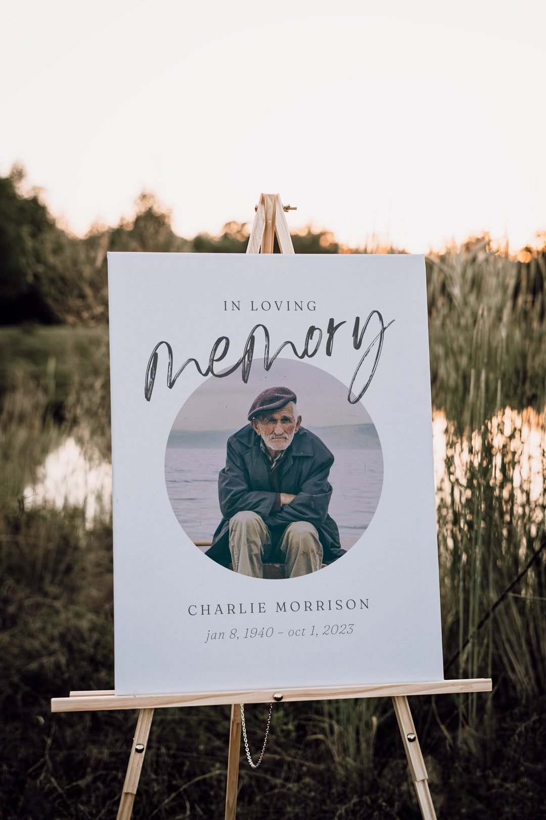 Funeral Welcome Poster: Celebration of Life Photo Sign (canva Template ...