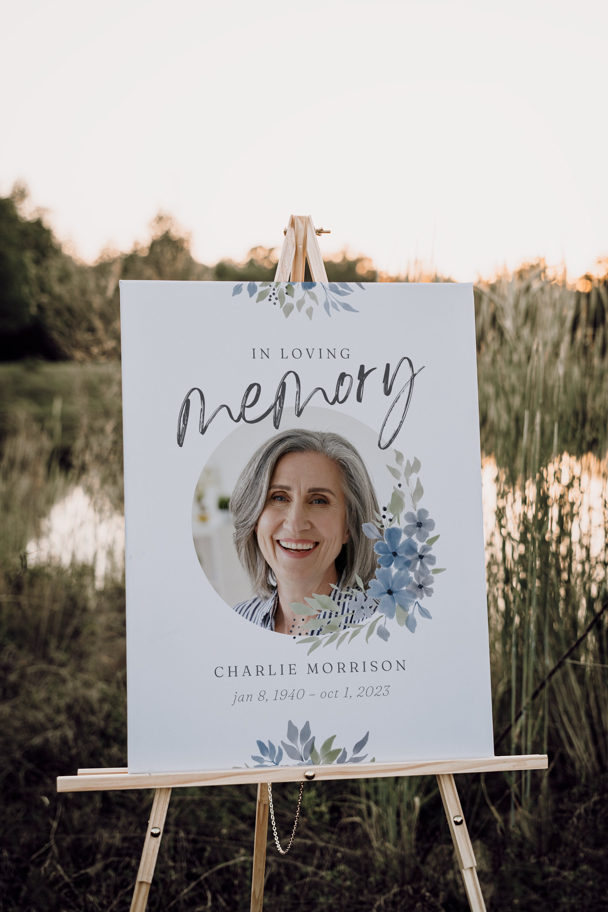 Floral Memorial Welcome Sign Template: Celebration of Life (canva ...