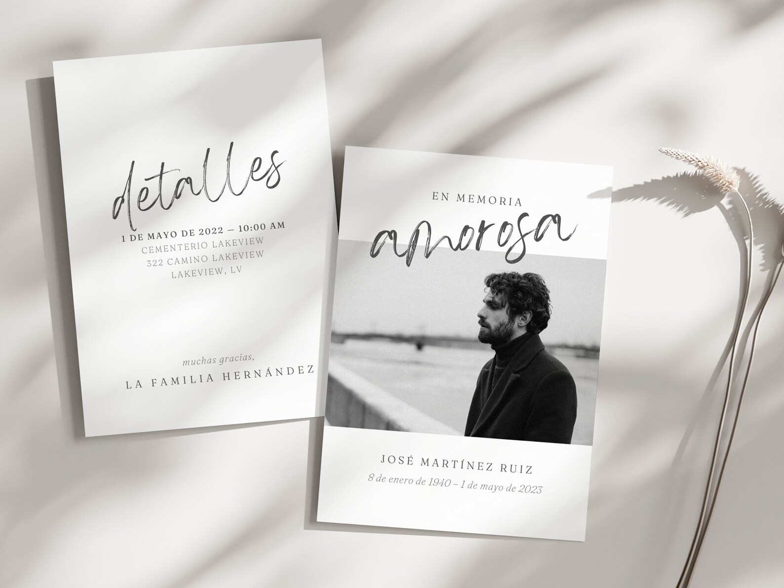 Spanish Funeral Program Template Funeral Program Canva for Man ...