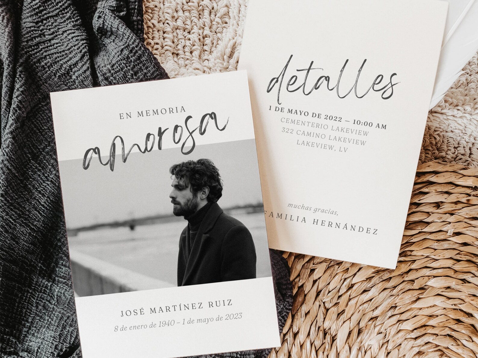 Spanish Funeral Program Template Funeral Program Canva for Man ...