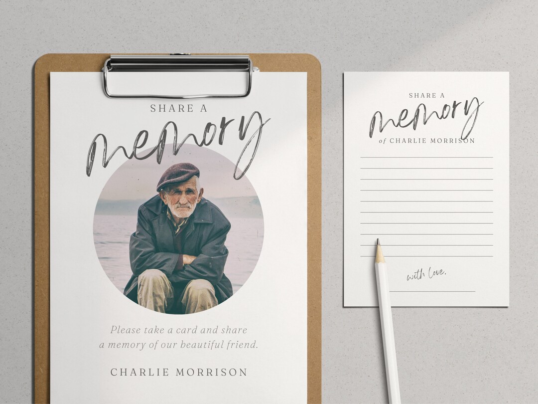 Funeral Memory Card & Sign Template: Minimalist Keepsake (canva ...