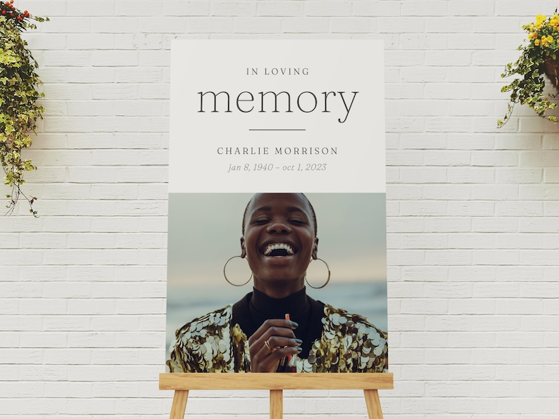 Modern Funeral Poster Template: Celebration of Life Photo Collage ...