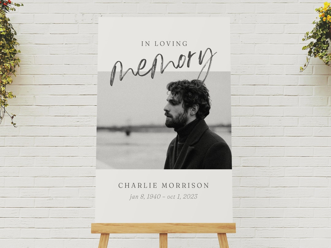 Funeral Welcome Sign Celebration of Life Poster Photo Funeral Poster ...