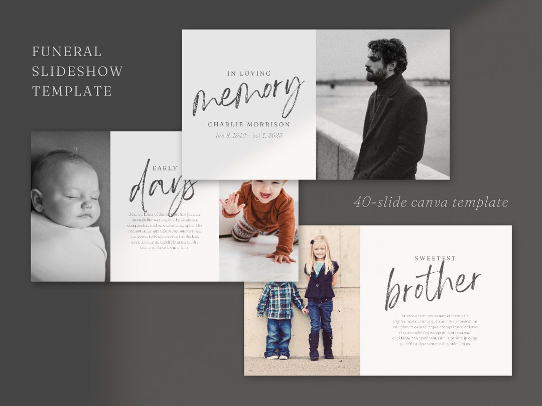 Funeral Slideshow Template | Memorial Service Video Canva | Celebration ...