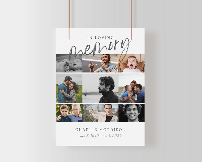 Funeral Poster Template: Celebration of Life Memory Board (canva Files ...