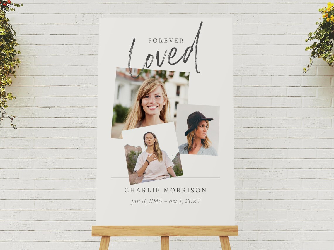 Funeral Welcome Sign Canva Memory Board Template Funeral Poster Board ...