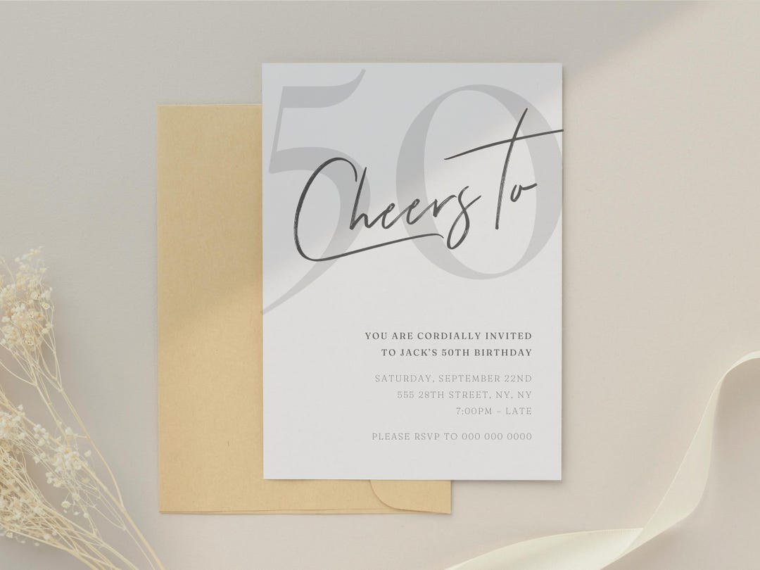 50th Birthday Invitation Template: Customizable Canva Design (digital ...