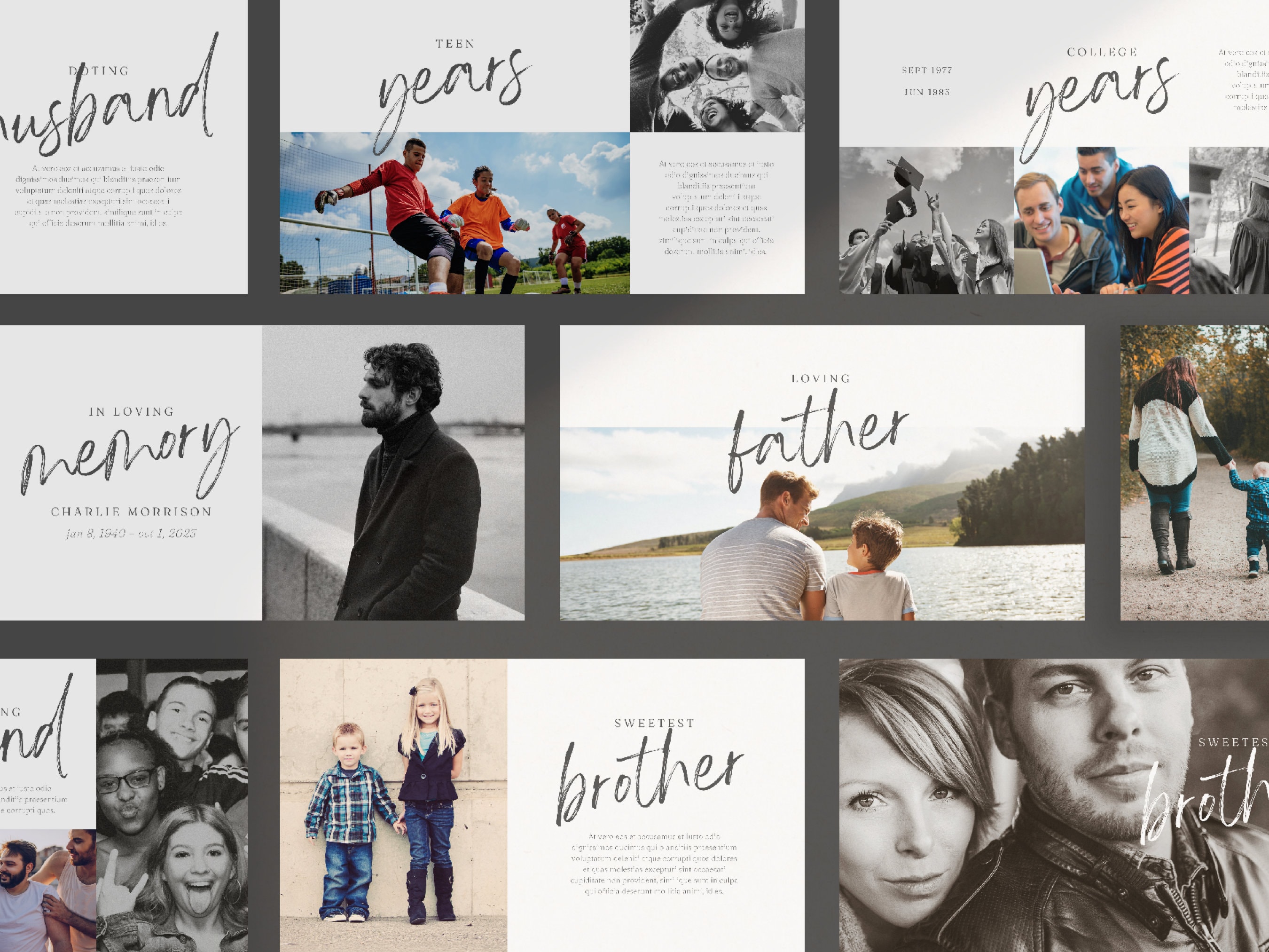 Minimal Funeral Video Presentation Template Memorial Service Slideshow ...