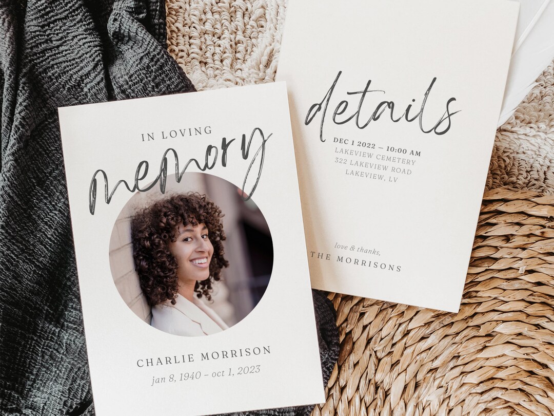 Minimal Funeral Program Template | Memorial Brochure | Funeral Program ...