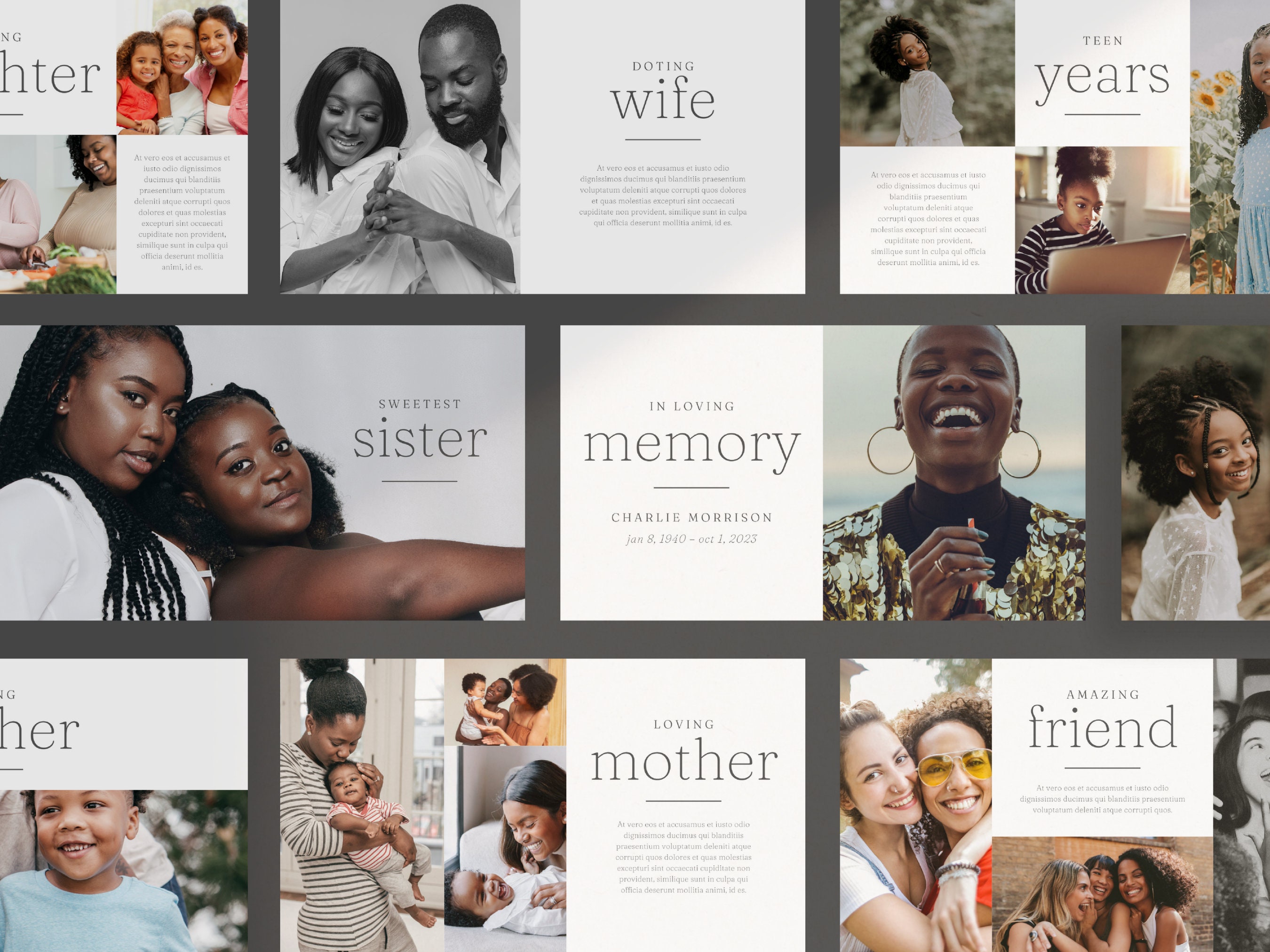 Funeral Slideshow Template Memorial Service Video Canva Celebration of ...