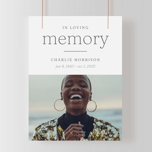 Modern Funeral Poster Template: Celebration of Life Photo Collage ...