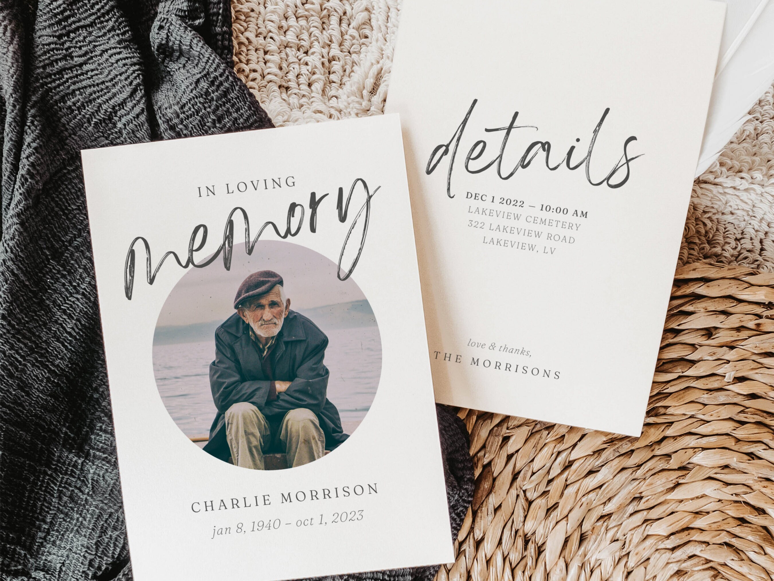 Modern Funeral Program Template: Celebration of Life Invitation (canva ...