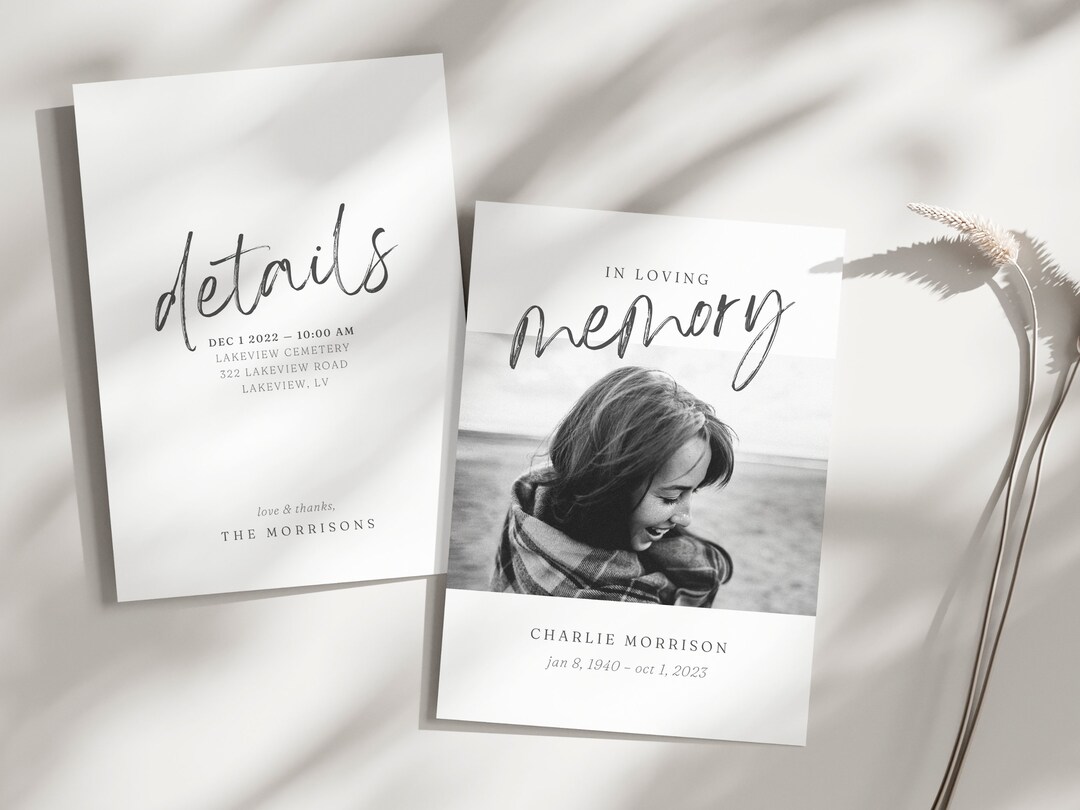 Celebration of Life Program Template: Minimalist Funeral Service (canva ...