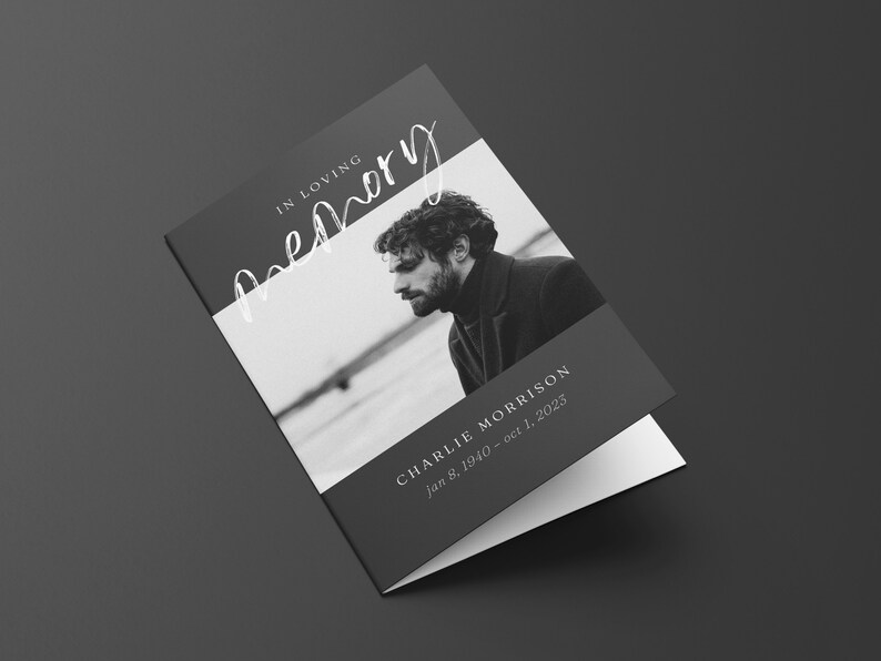 Plantilla de programa funerario para hombre / Programa funerario ...