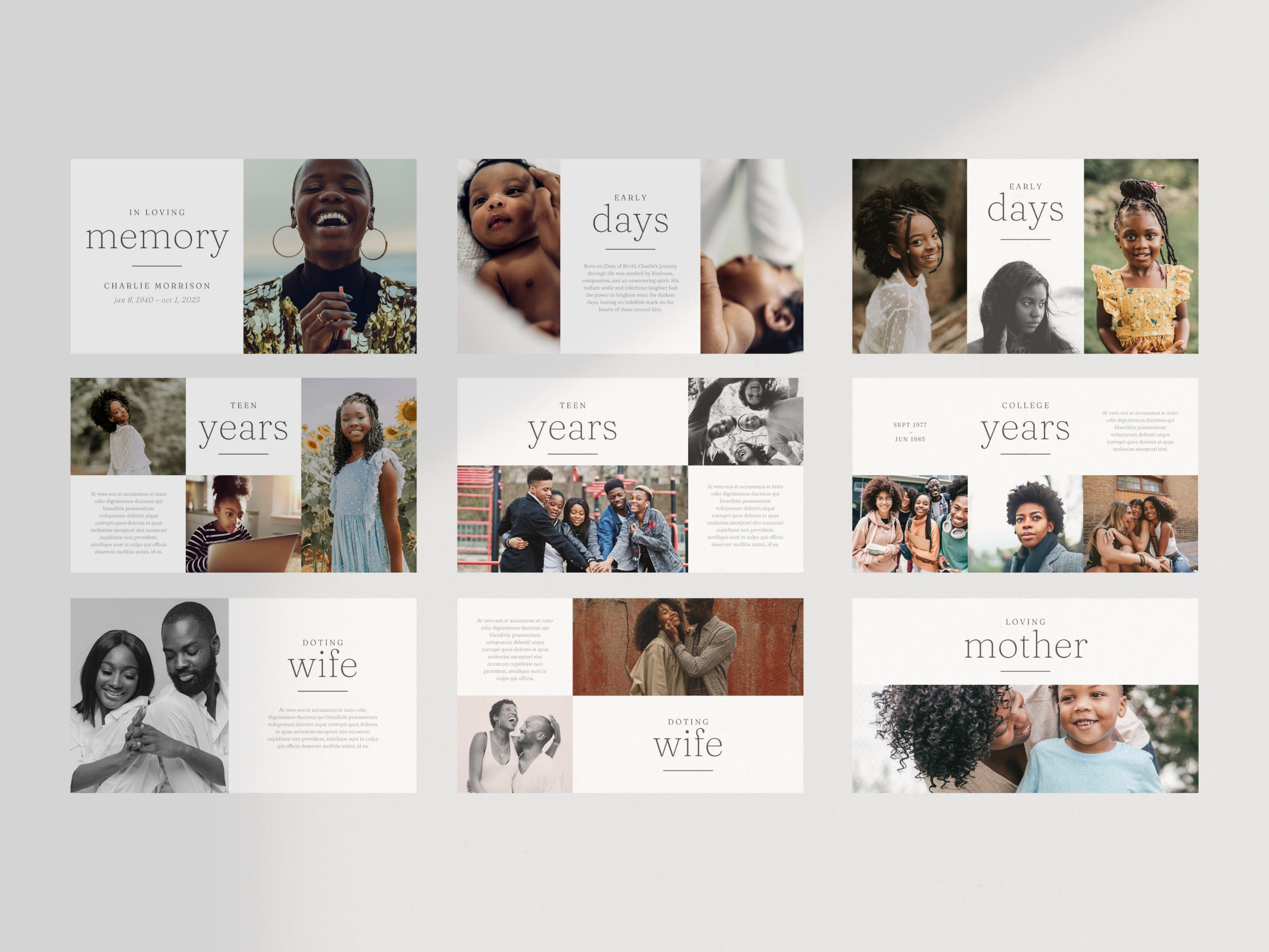 Minimal Funeral Slideshow Template Memorial Service Video Canva in ...