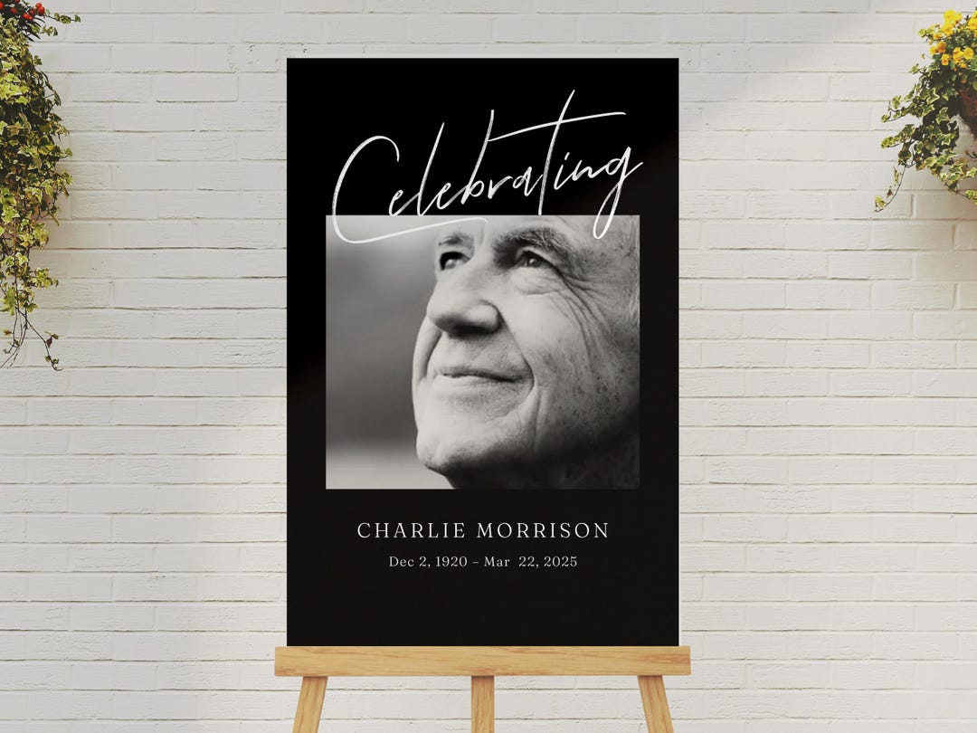 Funeral Poster | Funeral Sign | Memorial Sign | Funeral Poster Board ...
