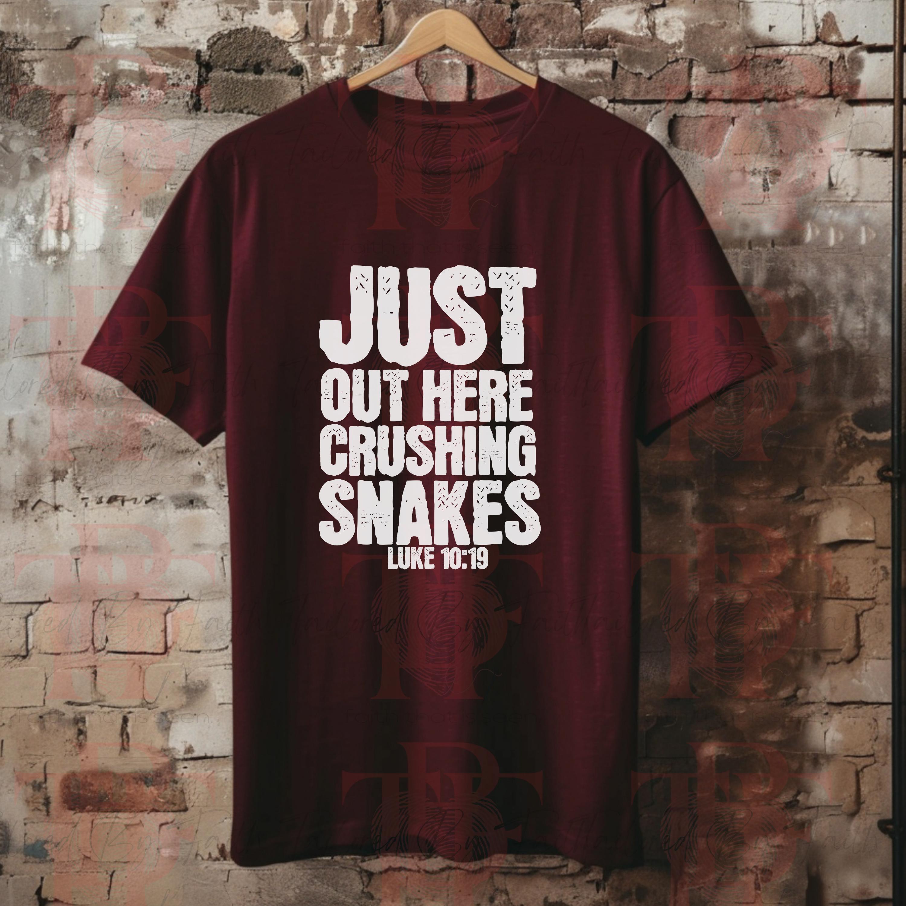 Crushing Snakes SVG PNG JPG | Luke 10:19 Christian Warrior Shirt Design ...