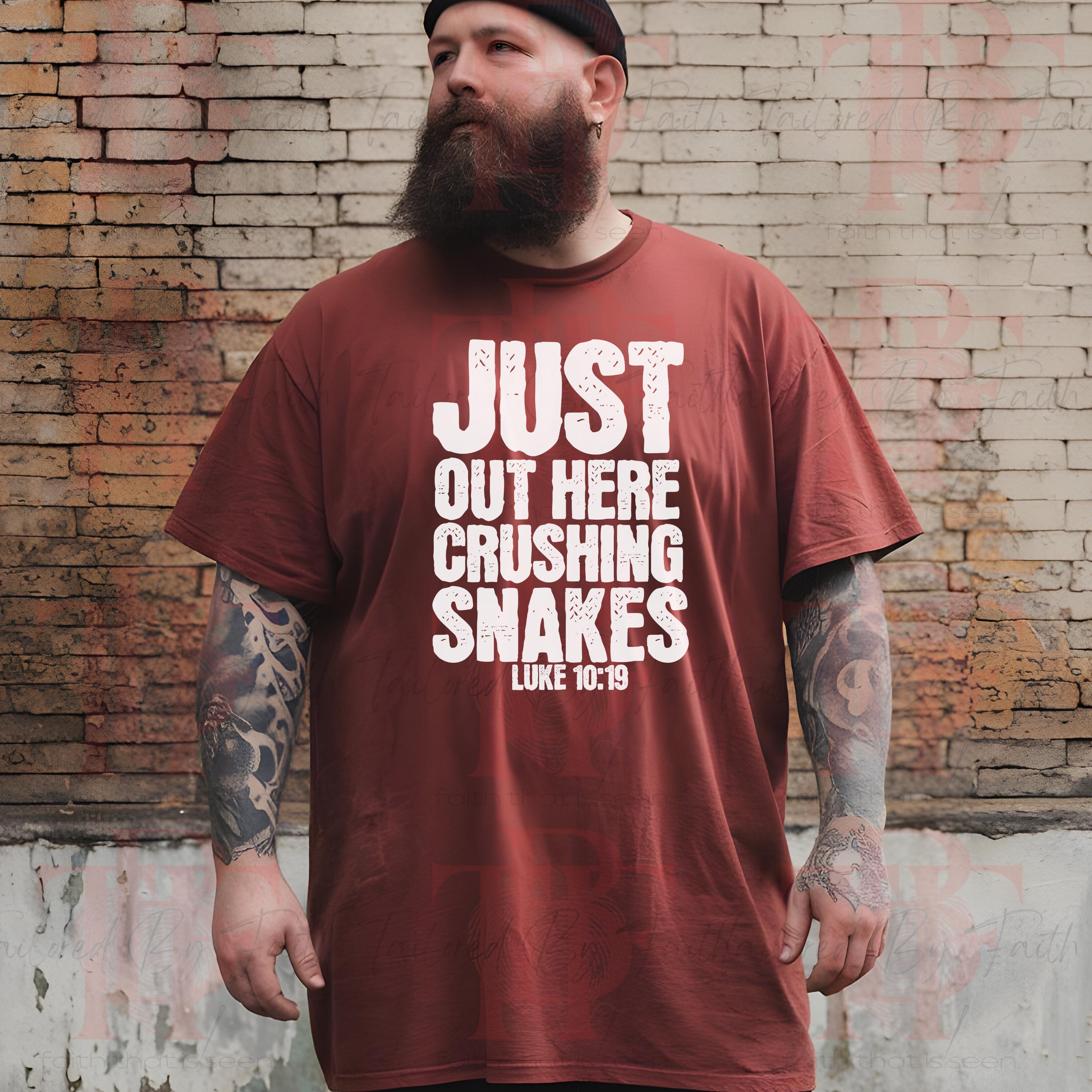 Crushing Snakes SVG PNG JPG | Luke 10:19 Christian Warrior Shirt Design ...