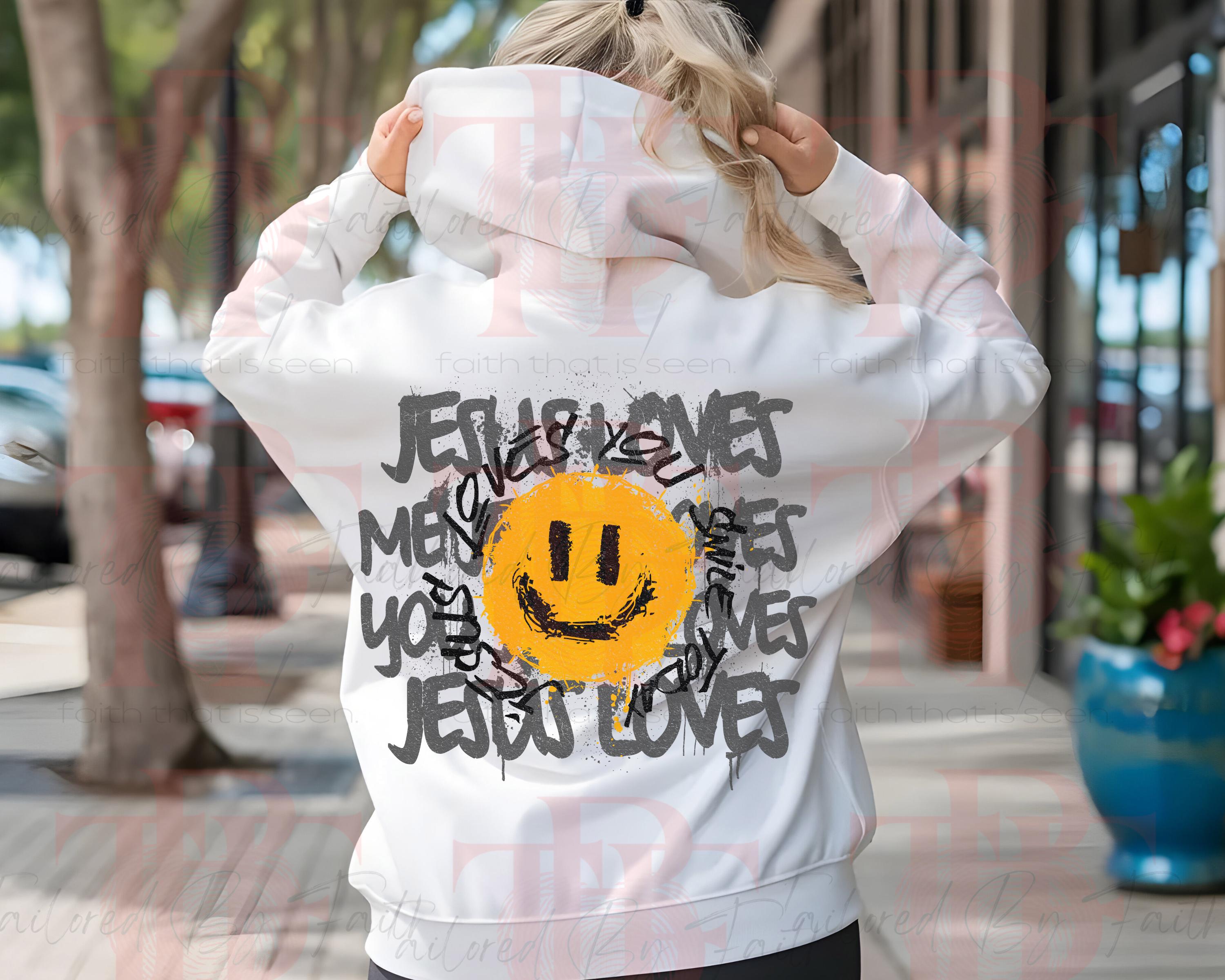 Jesus Loves You Smiley Face PNG | Christian Digital Download T-shirt ...