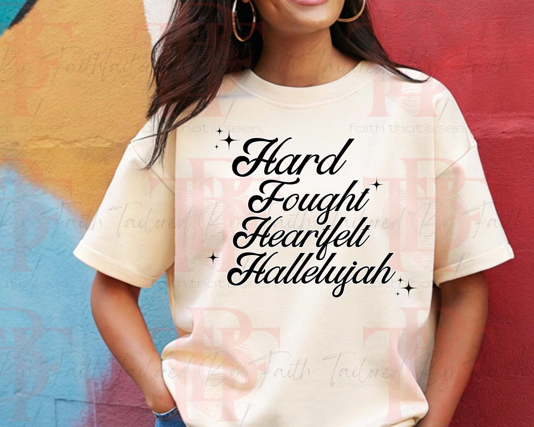 Hard Fought Heartfelt Hallelujah SVG PNG | Christian Retro Shirt Design ...