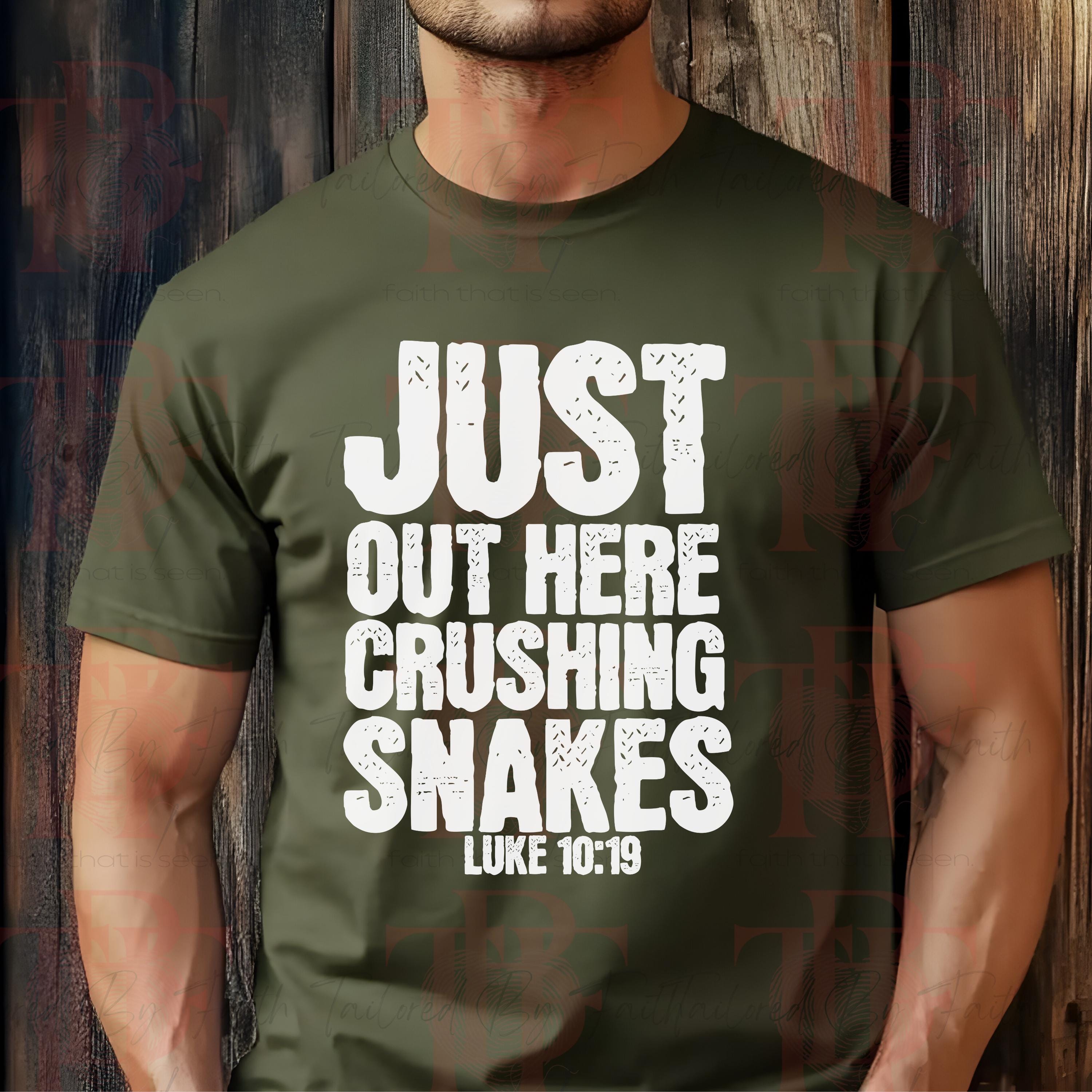 Crushing Snakes SVG PNG JPG | Luke 10:19 Christian Warrior Shirt Design ...