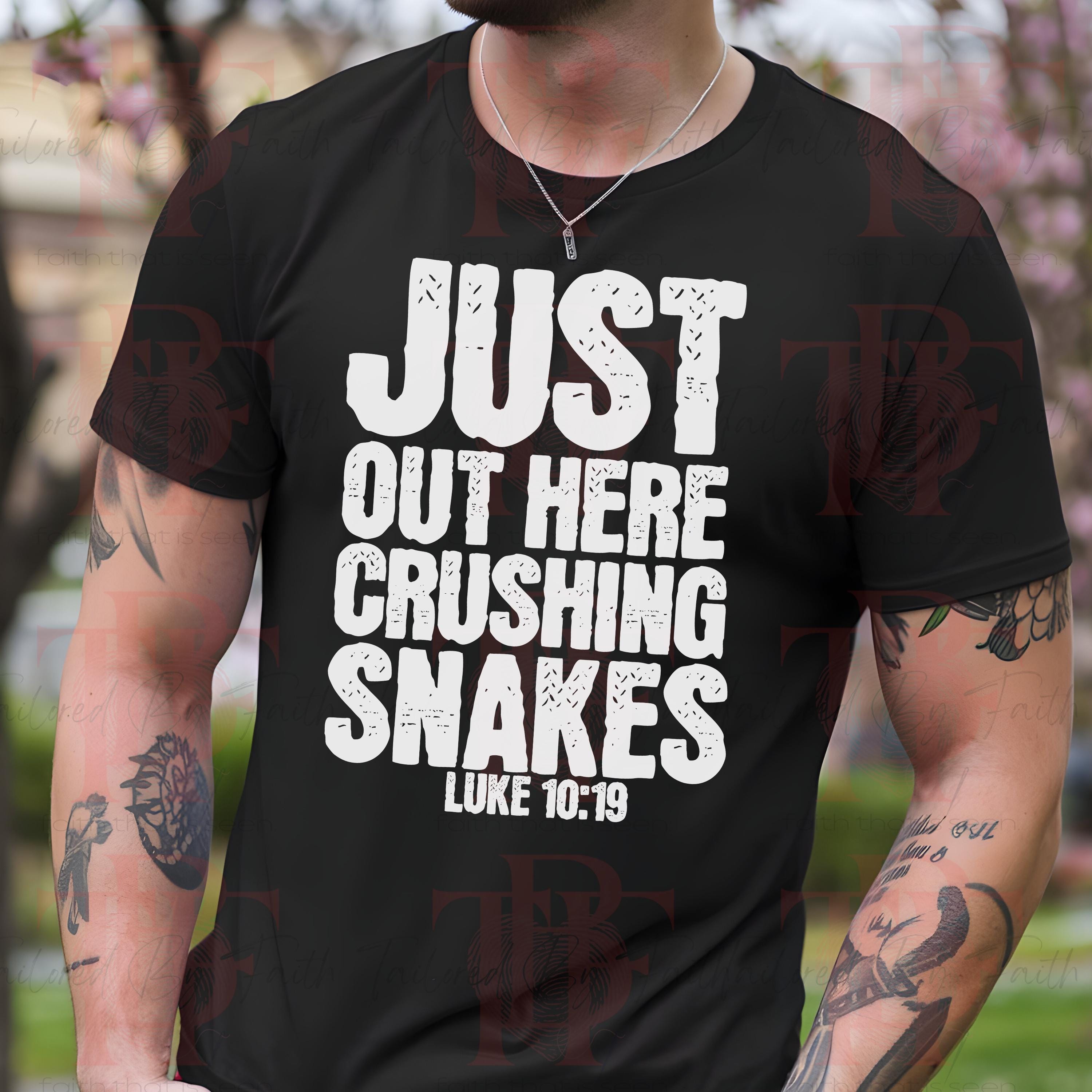 Crushing Snakes SVG PNG JPG | Luke 10:19 Christian Warrior Shirt Design ...
