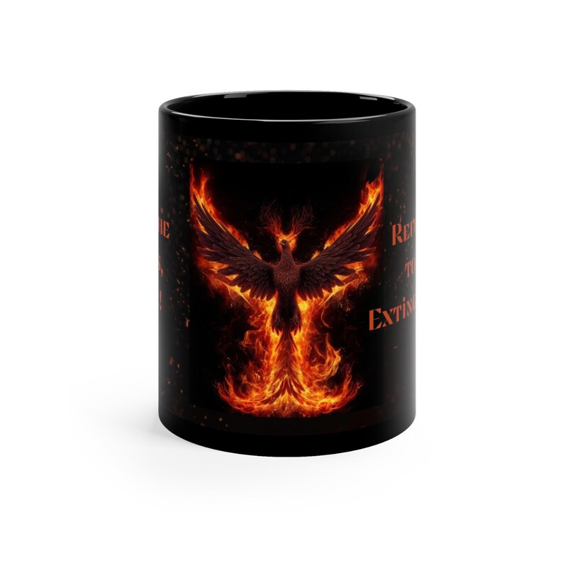 Phoenix Rising Coffee Mug Inspirational Ceramic Cup Symbolic Phoenix ...