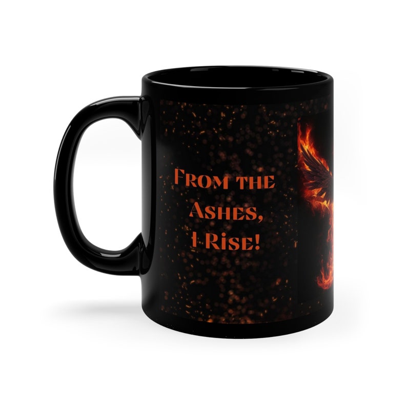 Phoenix Rising Coffee Mug Inspirational Ceramic Cup Symbolic Phoenix ...