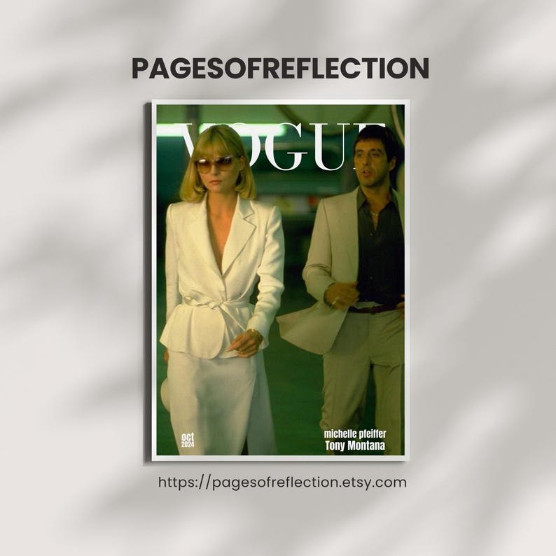 Tony & Elvira Vogue Cover Scarface-inspired Digital Poster - Etsy