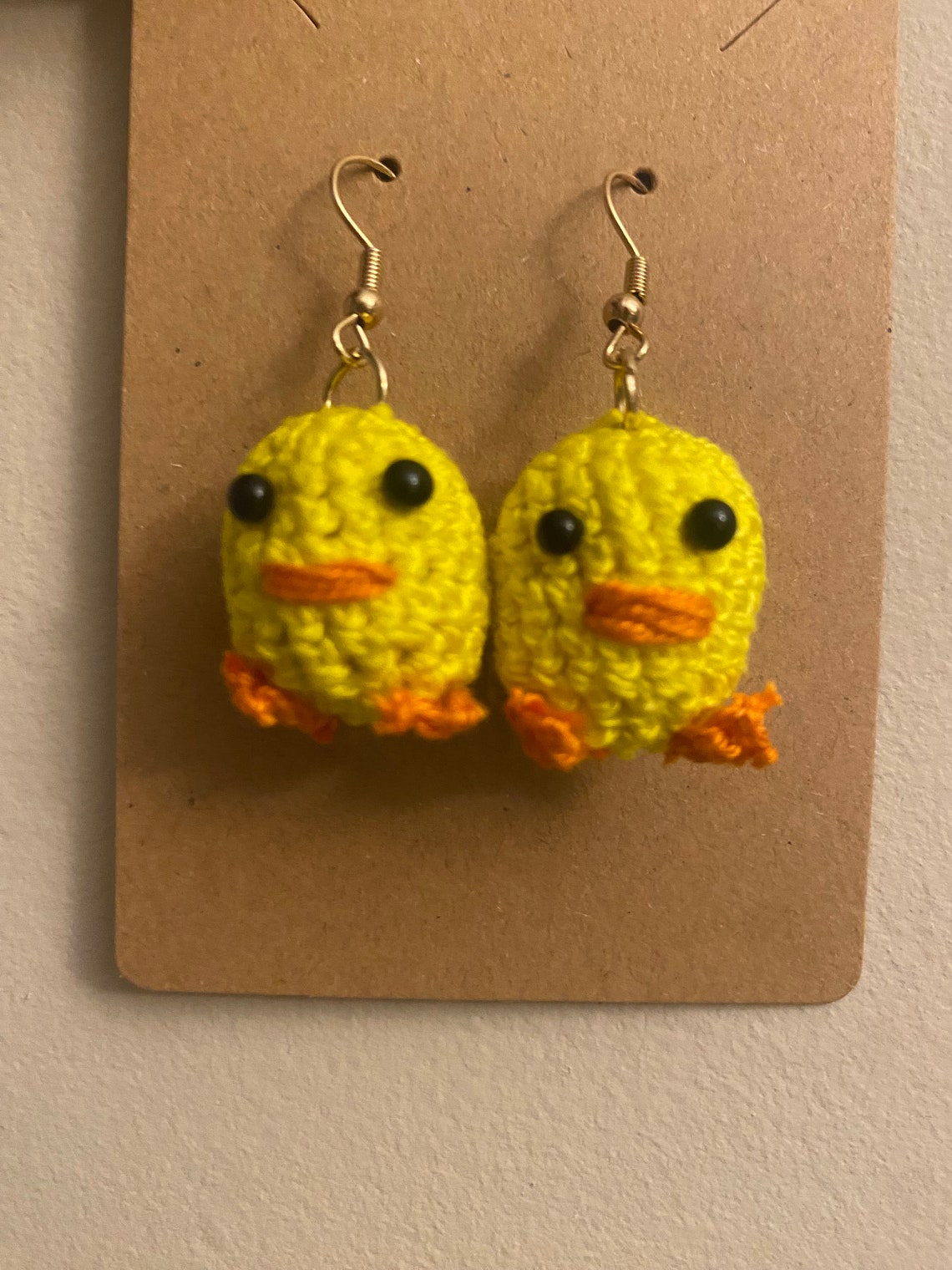 BABY CHICK Handmade Crochet Earrings!! - Etsy