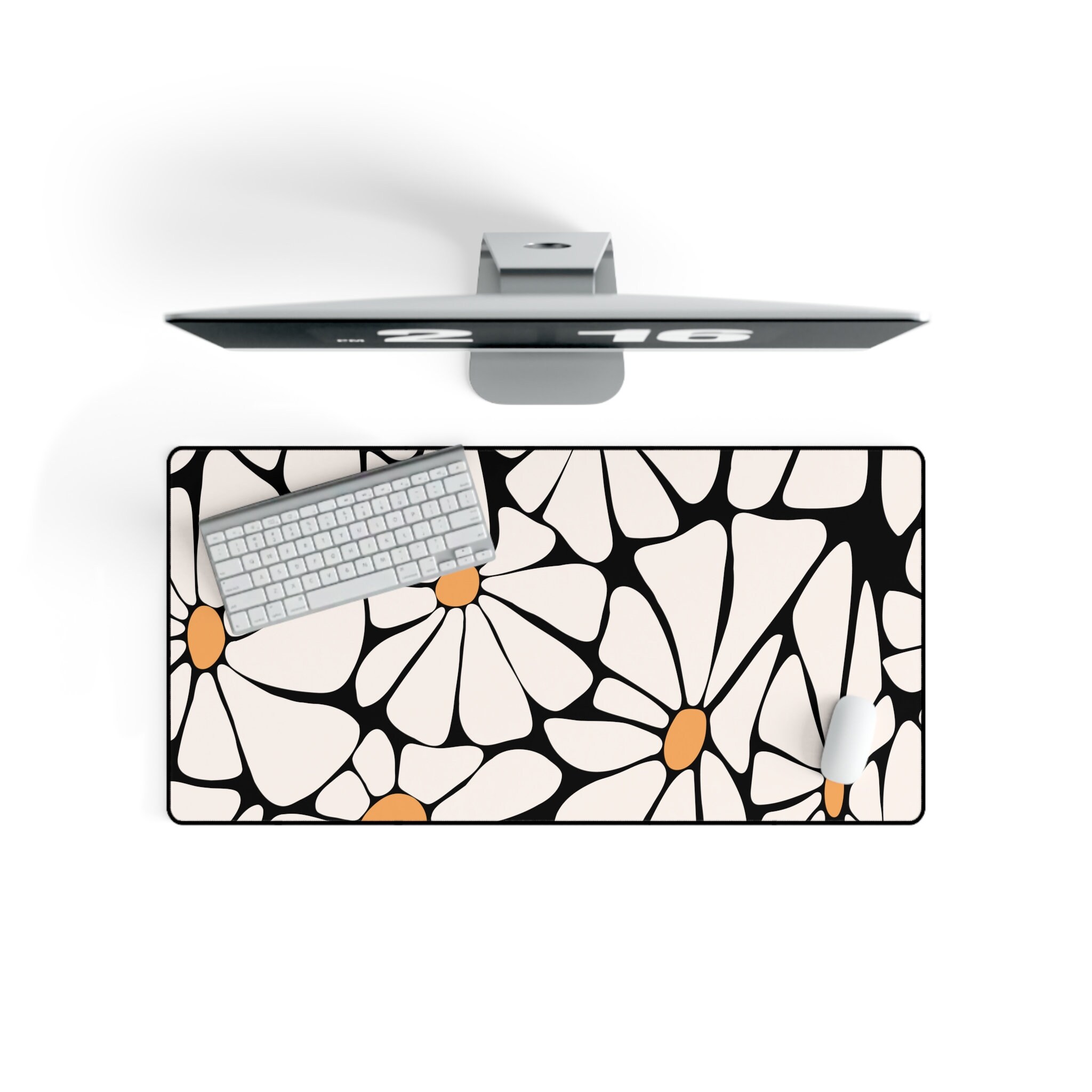 Boho Floral Ergonomic Deskmat Boho Floral Mousepad Boho Flowers Desk ...