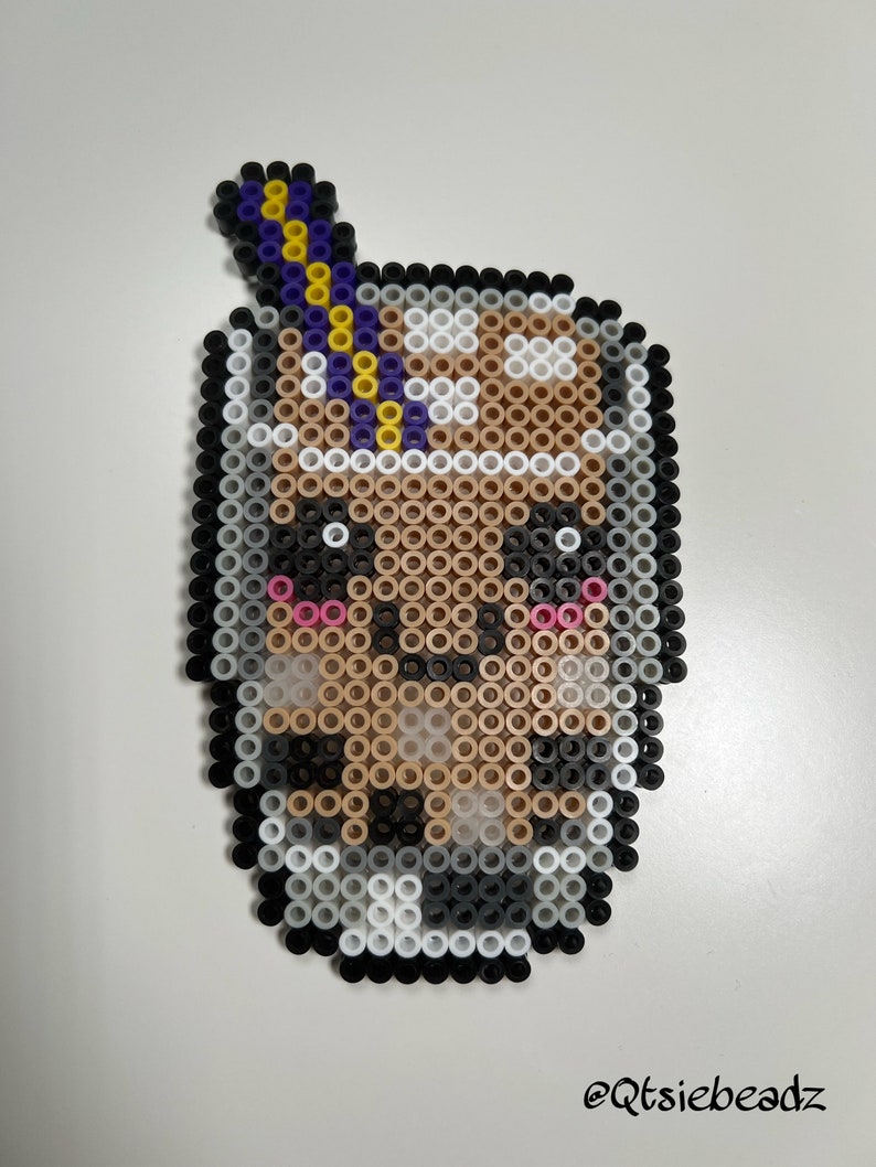 Cute Boba Milk Tea Drinks (w/ Black & Clear Bobas) Kandi Perler Beads ...