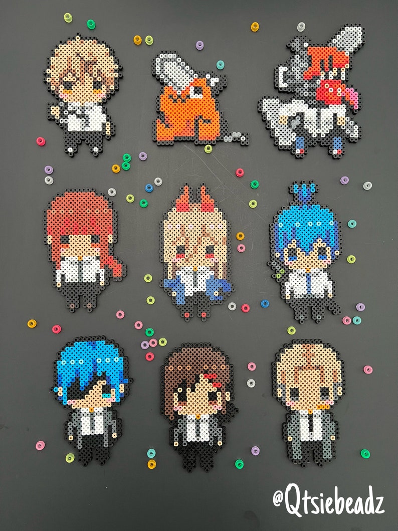 Anime Inspired Characters (denji | Makima | Pochita | Power) Perler ...