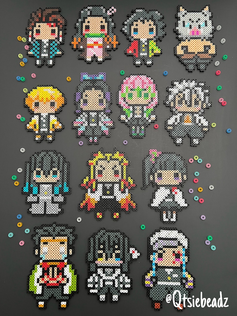 Anime Inspired Characters (inosuke | Nezuko | Tanjiro | Zenitsu) Perler ...