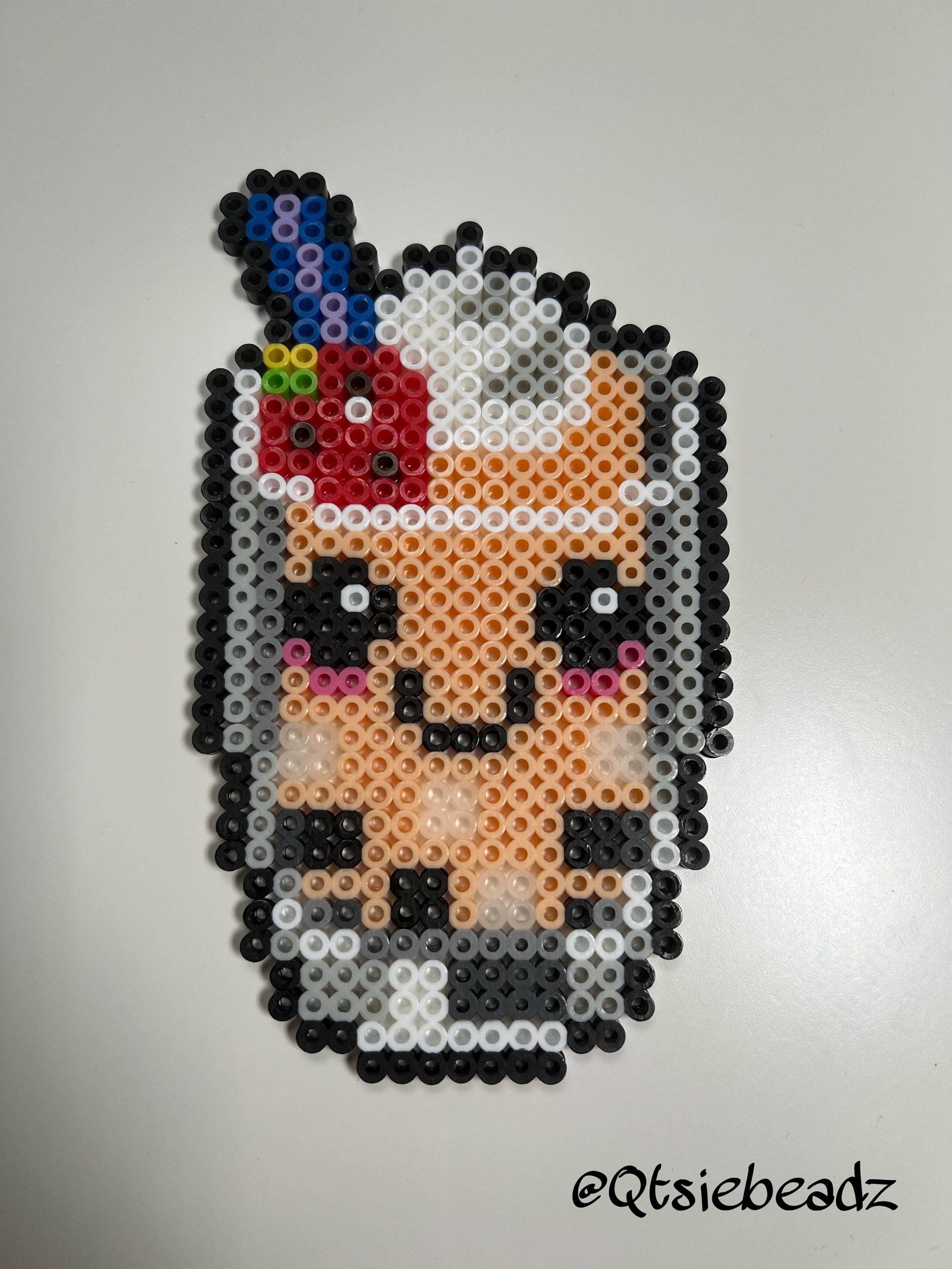 Cute Boba Milk Tea Smoothie (w/black and Clear Bobas) Kandi Perler ...