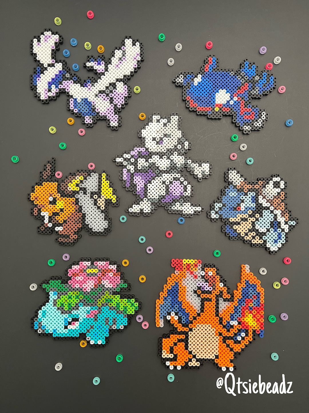 Blastoise|charizard|kyogre|lugia|mewtwo|raichu|venusaur Inspired Perler ...