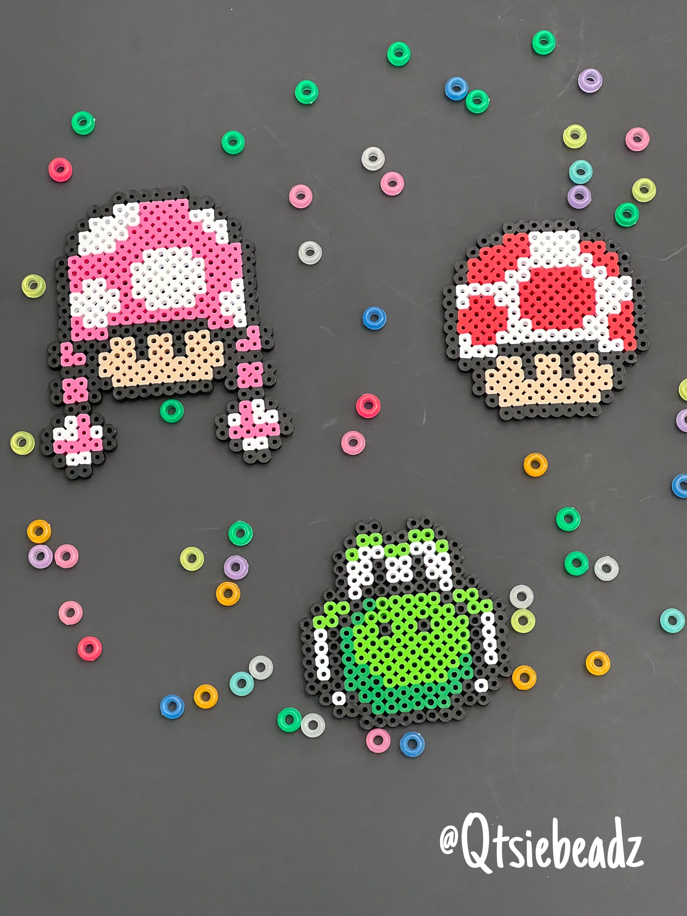 Toad, Toadette, Yoshi Perler Beads for Raves, Music Festivals - Etsy