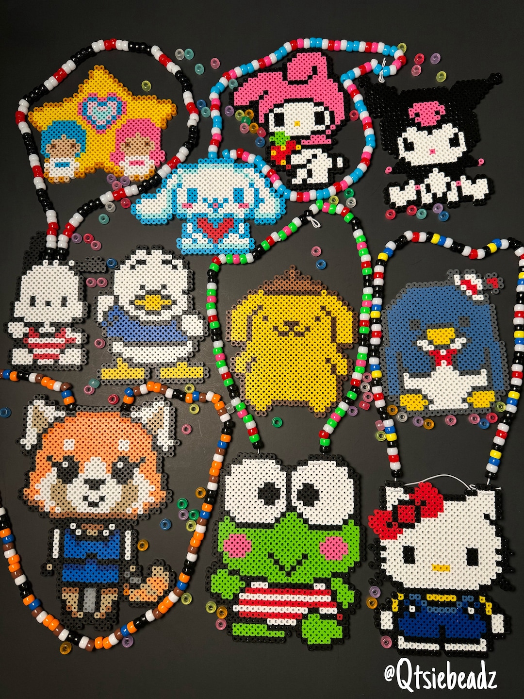 Japanese Anime Inspired Characters Perler Beads for Raves, Music ...