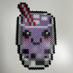 Cute Boba Milk Tea Drinks (w/ Black & Clear Bobas) Kandi Perler Beads ...
