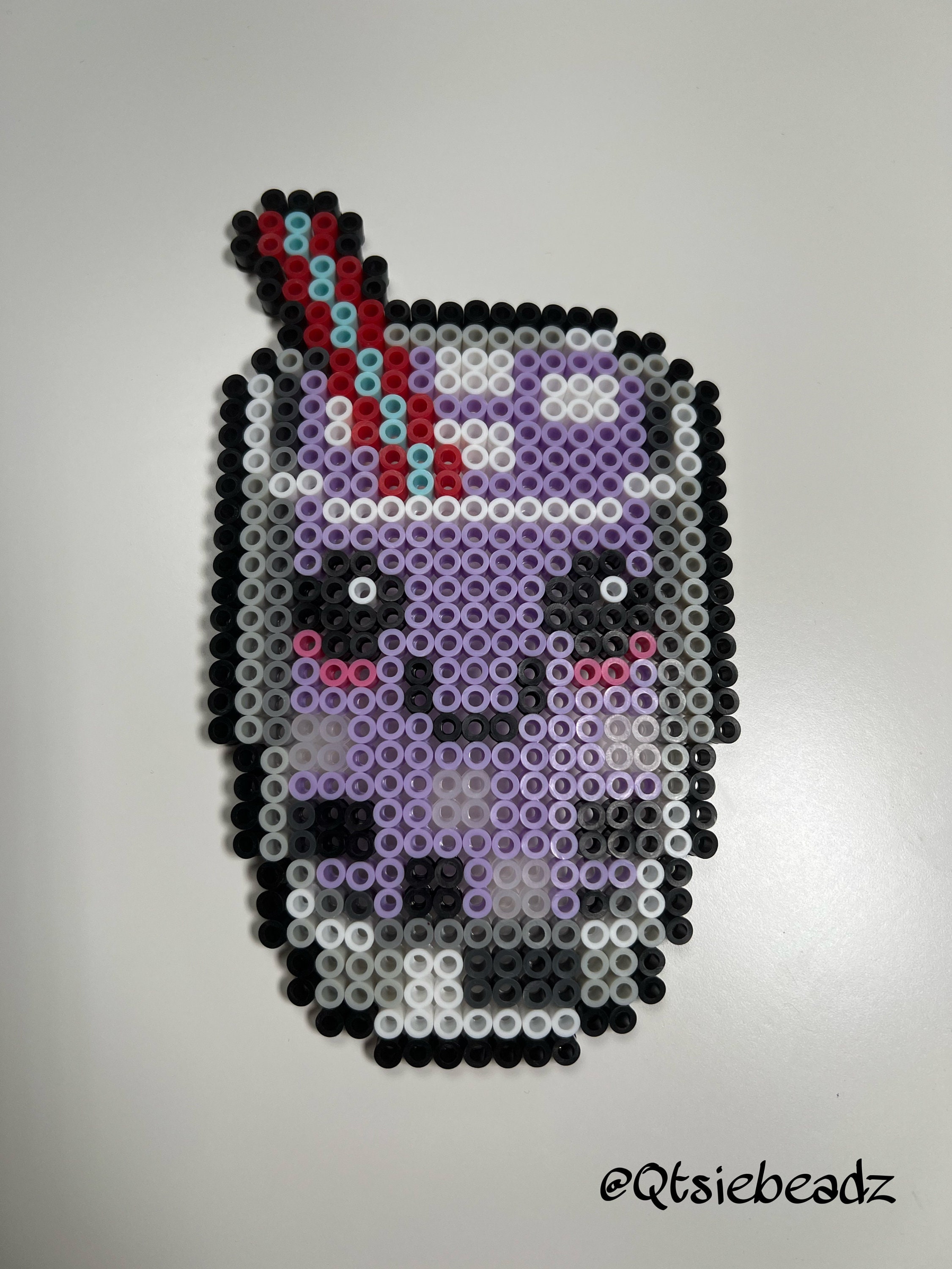 Cute Boba Milk Tea Drinks (w/ Black & Clear Bobas) Kandi Perler Beads ...