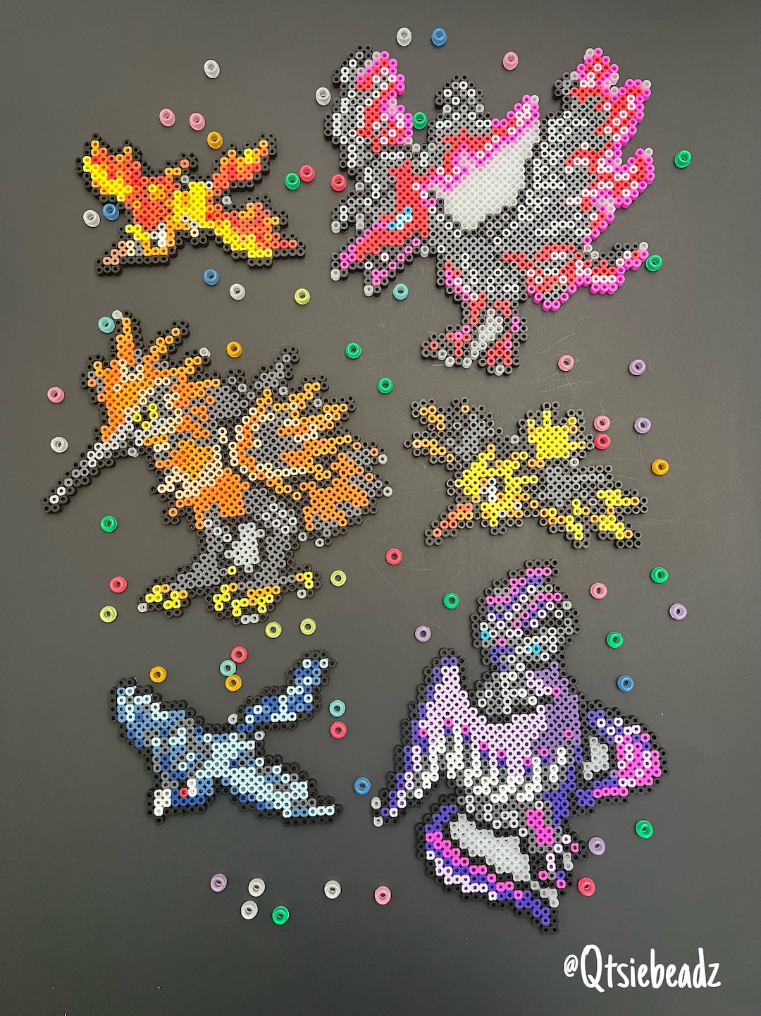 Legendary Characters (articuno | Moltres | Zapdos) Inspired Perler ...