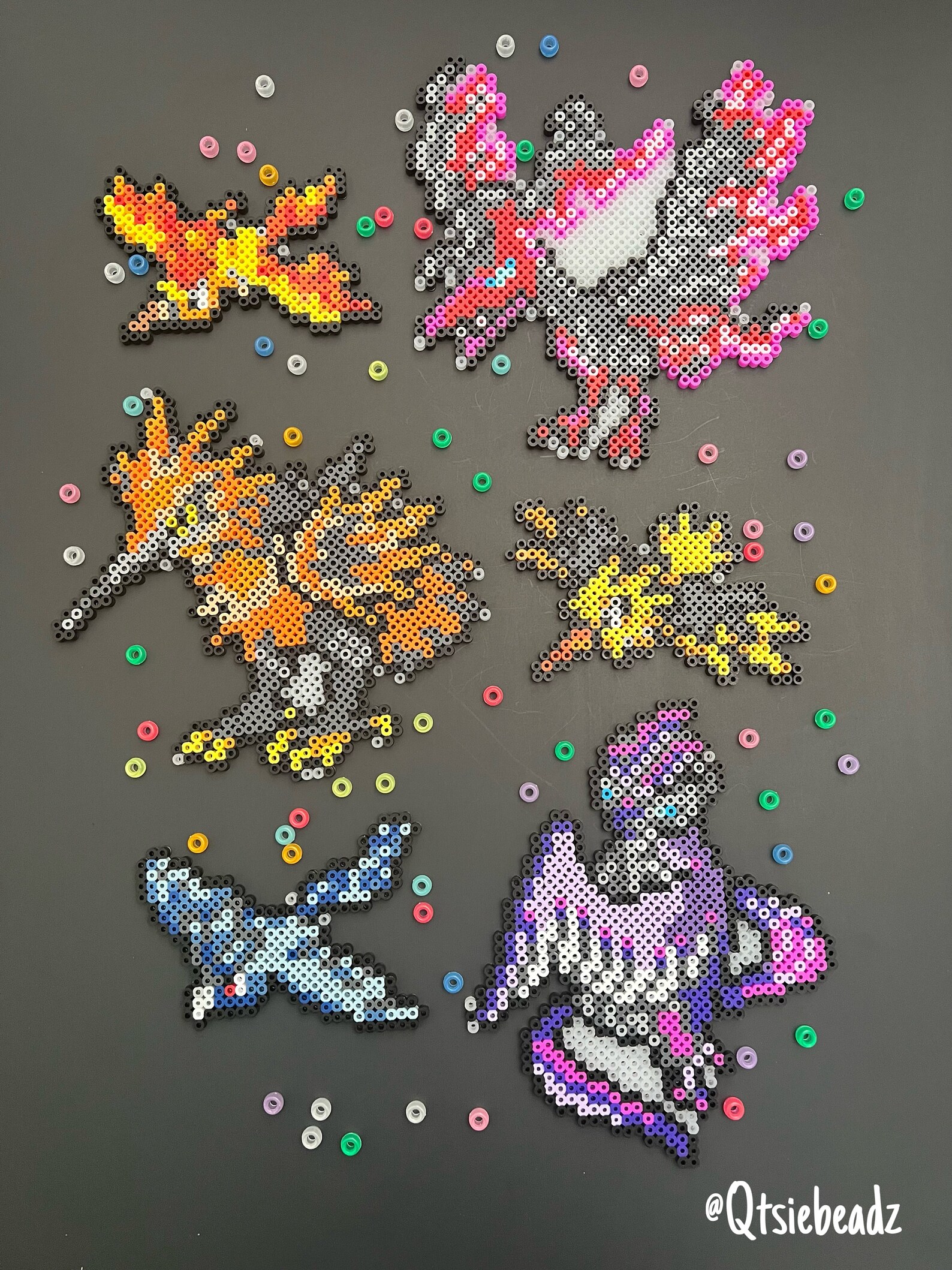 Legendary Characters (articuno | Moltres | Zapdos) Inspired Perler ...