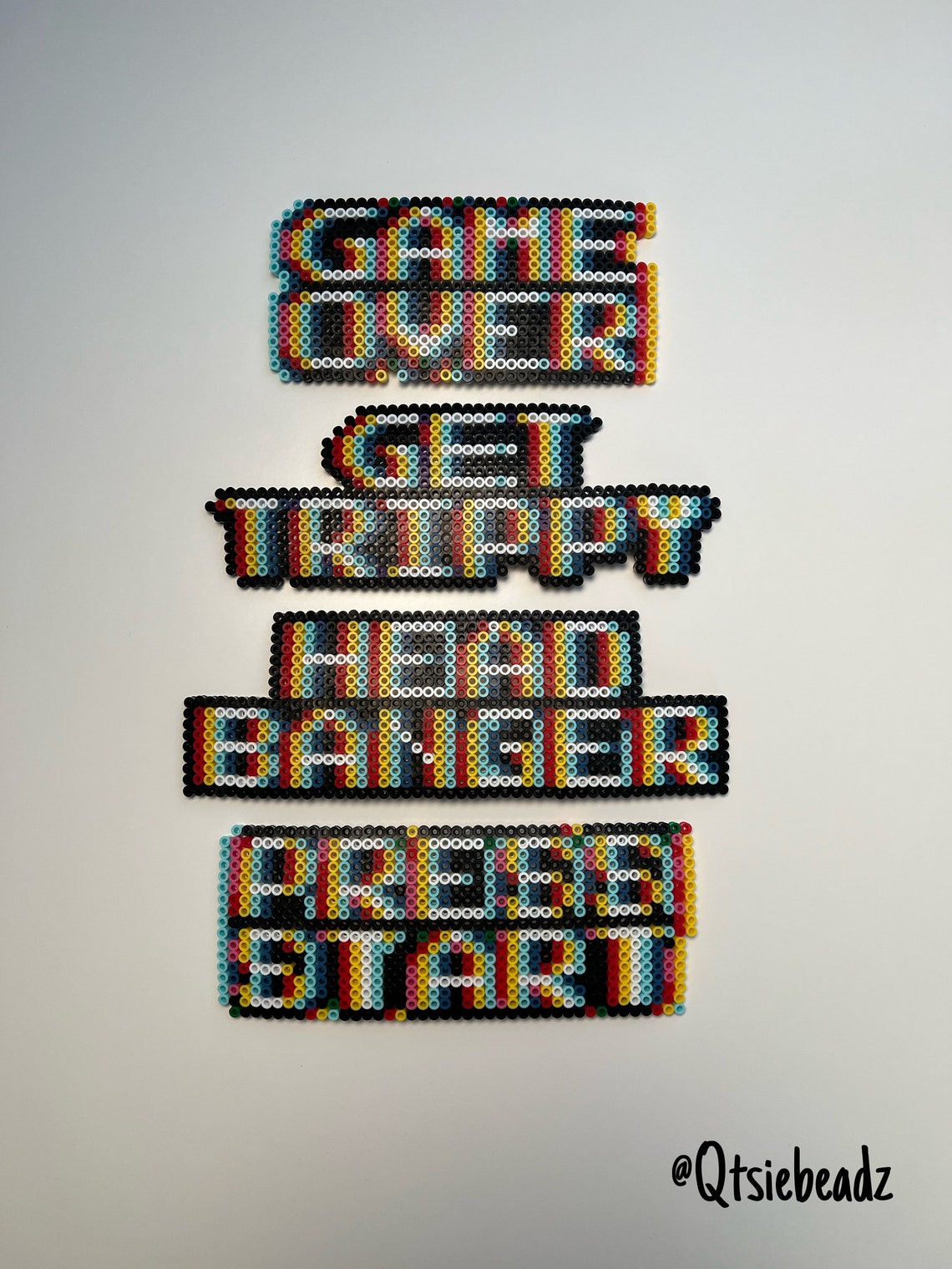 Game Over|get Trippy|headbanger|press Start Glitchy Perler Beads for ...
